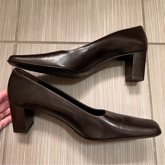 Coach | Shoes | Coach Malorie Pumps Heels Pump Dark Brown Leather ...